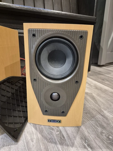 MISSION M71 BOOKSHELF Speakers In Beech Wood Finish, Excellent ...