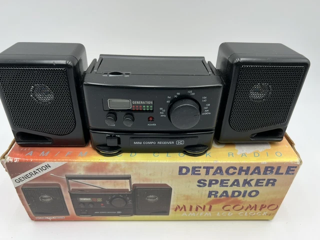DETACHABLE SPEAKER RADIO AM/FM Mini Compo LCD Clock $22.99 - PicClick