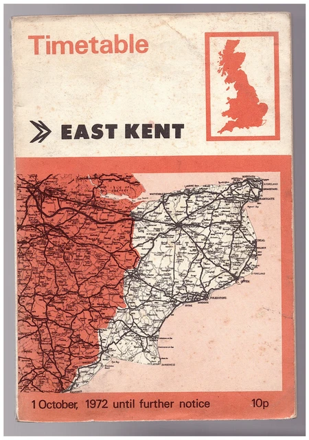 EAST KENT 1972 Timetable - c/w Route Map - FREE POSTAGE £9.99 - PicClick UK