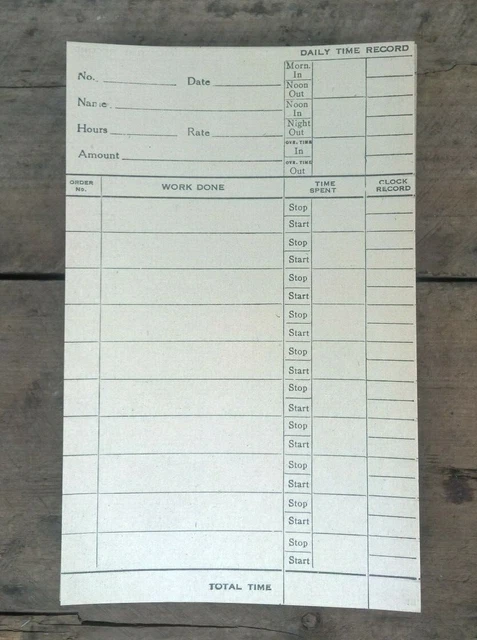 100 X VINTAGE IBM Time Recorder Clock - Daily Time Record Bundy Punch ...