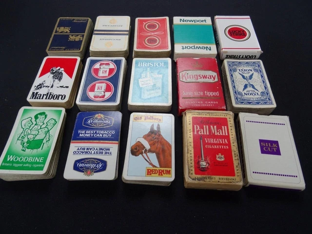 VINTAGE PLAYING CARDS Job Lot Pack Deck Assorted Advertising Cigarette ...