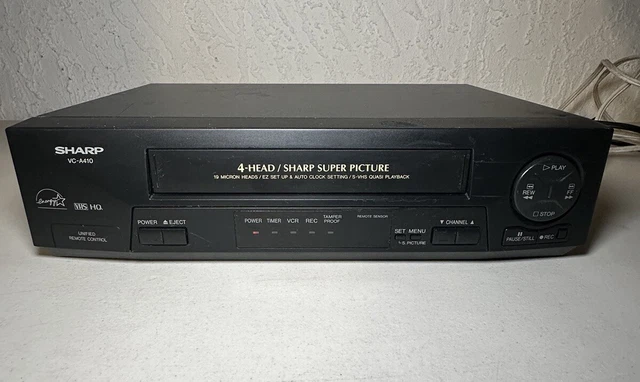 SHARP VC-A410 4-HEAD Super Picture VCR VHS Player Recorder - No Remote ...