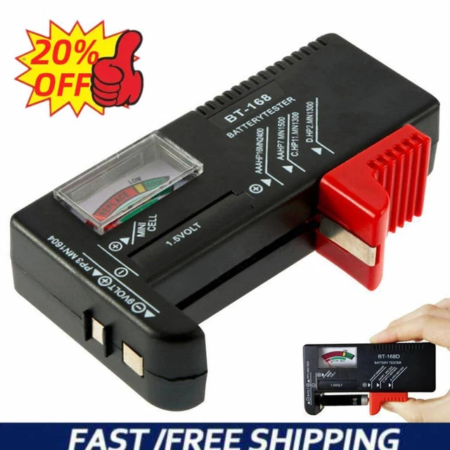 1.5V & 9V Battery Tester Checker Mercury Universal Tool Cell Volt ...