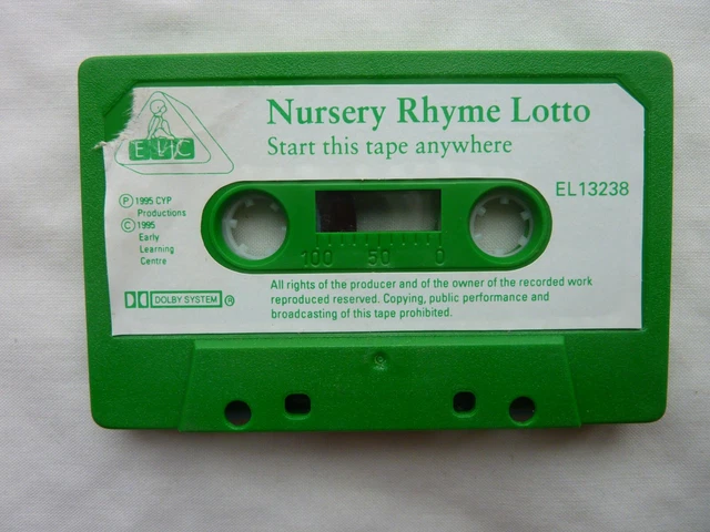 EARLY LEARNING CENTRE Nursery Rhyme Lotto cassette tape no artwork £4. ...