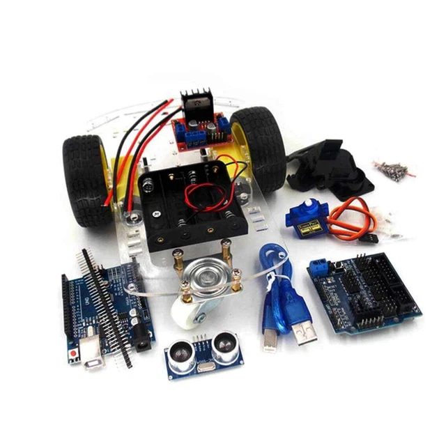 OBSTACALE AVOIDING ULTRASONIC DIY 2WD Arduino Robot Kit $35.50 - PicClick