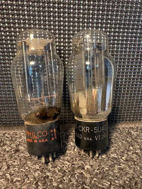 PAIR OF SHOULDER type 5U4G Tubes JAN/CKR/VT-244 Black Plate £5.94 ...