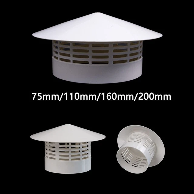 EXTERIOR WALL STOVE Pipe Protector Cover PVC Roof Duct Vent Ventilation ...