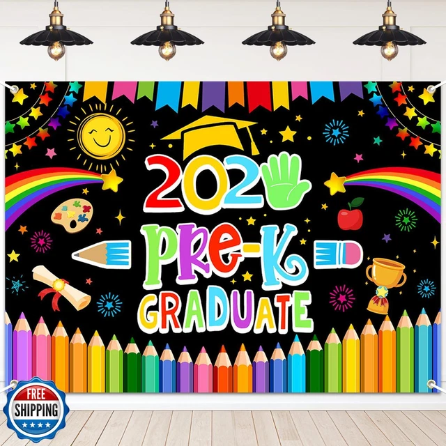 LECHEME 2025 PRESCHOOL Graduation Backdrop Pre Kindergarten Congrats ...