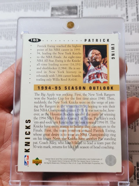 PATRICK EWING TIP Offs Upper Deck Collectors Choice 1994-95 #183 Auto ...