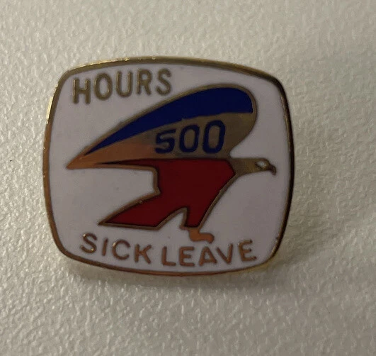 VINTAGE USPS 500 Hours Sick Leave Eagle Enamel Lapel Pin £4.78 ...