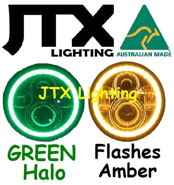 7& LED HEADLIGHTS GREEN Ford Zephyr Zodiac Mk1 Mk2 Mk11 Flash AMBER on ...