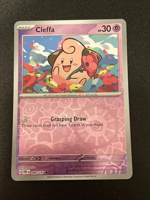 POKÉMON TCG CLEFFA Sv03: Obsidian Flames 080/197 Reverse Holo Common £1 ...