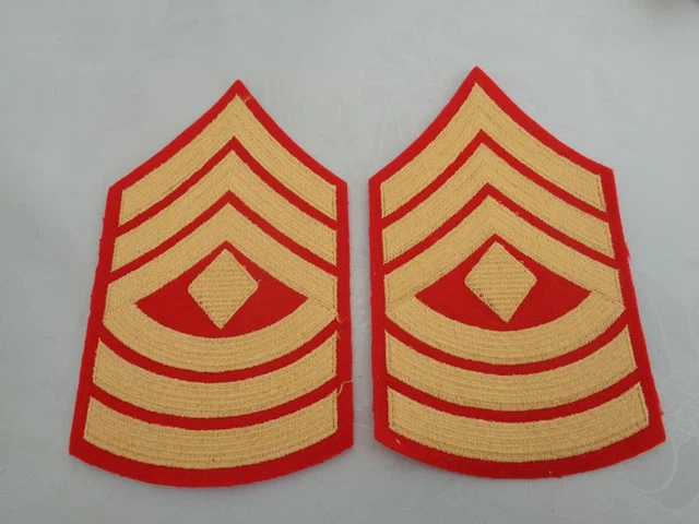 (BOX-MCR) US MARINE Corps USMC Rank Badge First Sergeant Red Yellow £28 ...