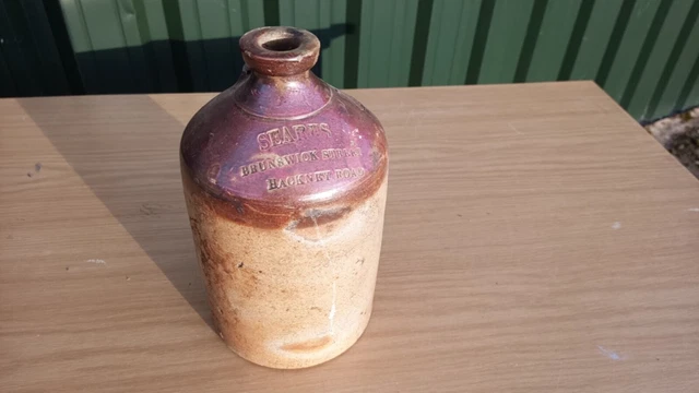 OLD VINTAGE ANTIQUE Pottery Bottle Slab Seal Flagon Seares Hackney ...