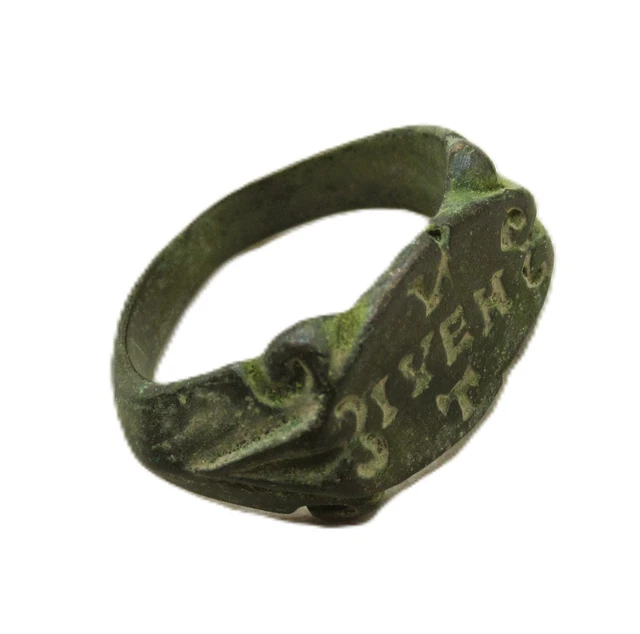 ANCIENT ROMAN BRONZE Signet Ring 'Iven' Inscription £0.99 - PicClick UK