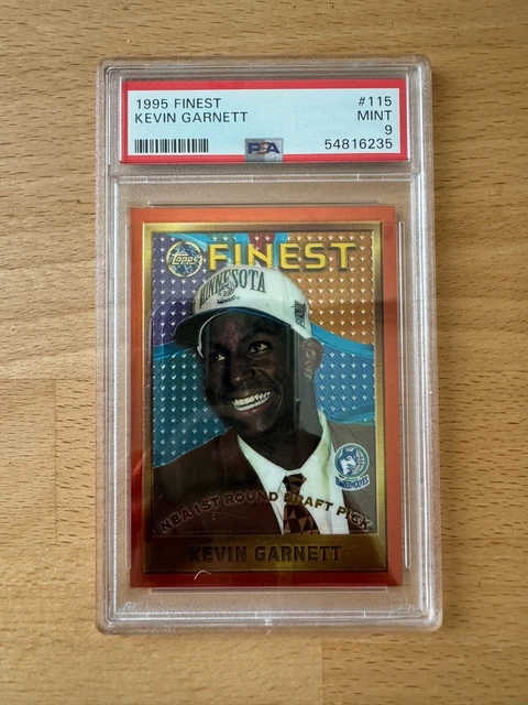 KEVIN GARNETT RC TOPPS FINEST 1995 PSA 9 !!! #115 Rookie NBA Hall of ...