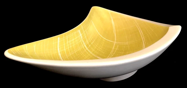 CARLTON WARE LINEN Pattern Dish Sgraffito Mid Century MCM Triangular ...