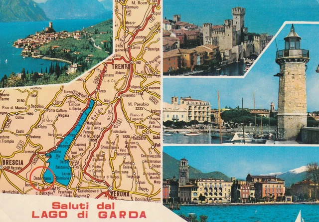 AK MAP, LANDKARTE, Panoramakarte **LAGO DI GARDA - GARDASEE** 24 EUR 1 ...