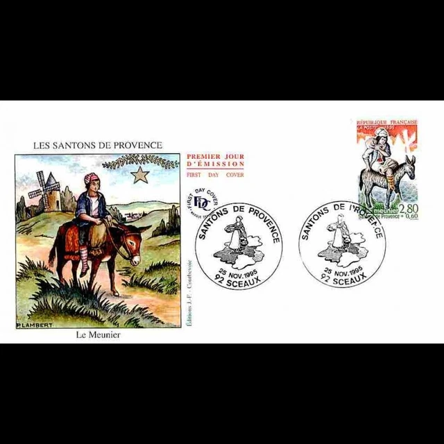 FDC JF - Les santons de France, le meunier - 25/11/95 Sceaux EUR 1,50 ...