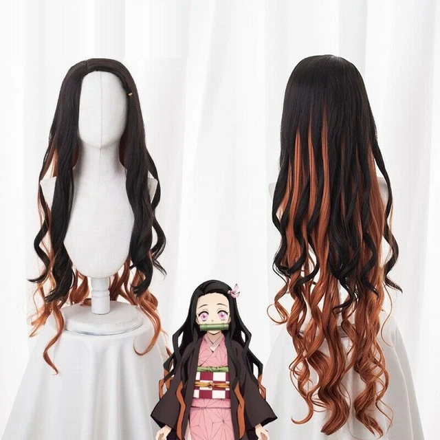 DEMON SLAYER KIMETSU no Yaiba Kamado Nezuko Hair Wigs Halloween Cosplay ...