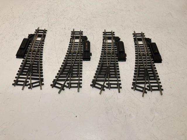 4 X HORNBY Steel Points with working point motors. 3 x R613 RH, 1 x ...