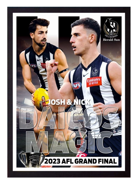 FRAMED 2023 COLLINGWOOD Magpies AFL Premiers Poster - Nick & Josh ...