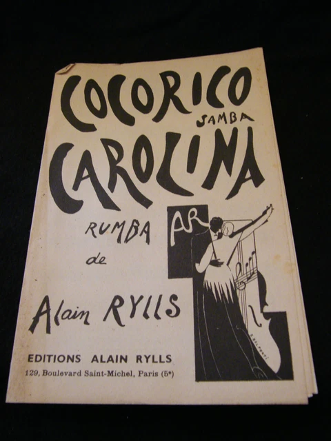 PARTITURA COCORICO CAROLINA Alain Rylls Foglio Musicale EUR 13,47 ...