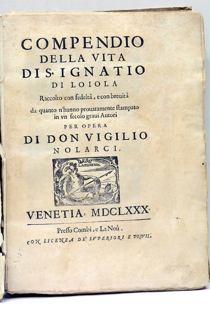 LIVRE ANCIEN CARNOLI Compendio Vita Ignacio Fondateur Societe Venice ...