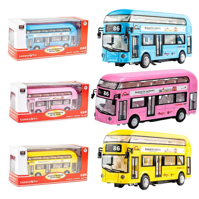 LONDON DOUBLE-DECKER TOUR City Bus Sound Light Pull Back Toy Box kids ...