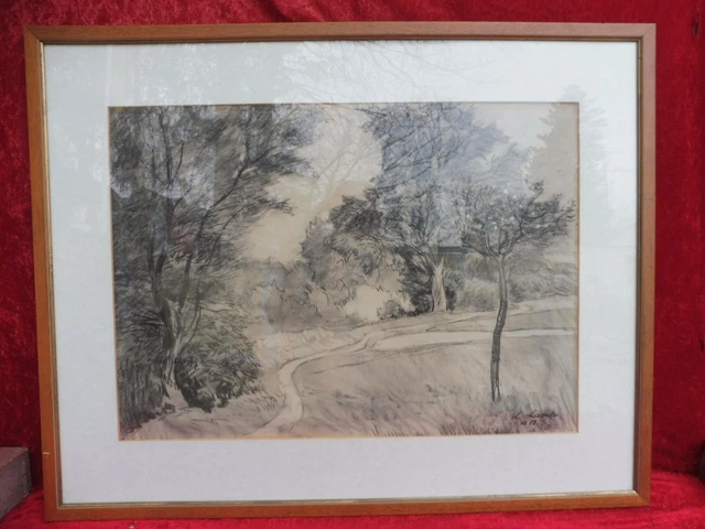 BEAU, ANCIEN, GRAND Tableau, Dessin Original : Hermann Lasch, 1915 ...