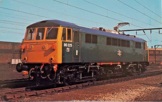 POSTCARD BRITISH RAIL Class 86 Electric Locomotive No. 86 025 at Crewe ...