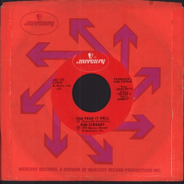 ROD STEWART YOU Wear It Well 7" vinyl USA Mercury 1972 styrene pressing ...
