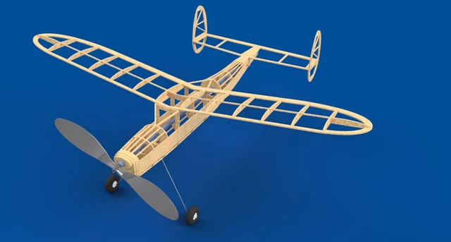 DURATION FREE FLIGHT Rubber Model Twin-Tail Plans and Complete Balsa ...