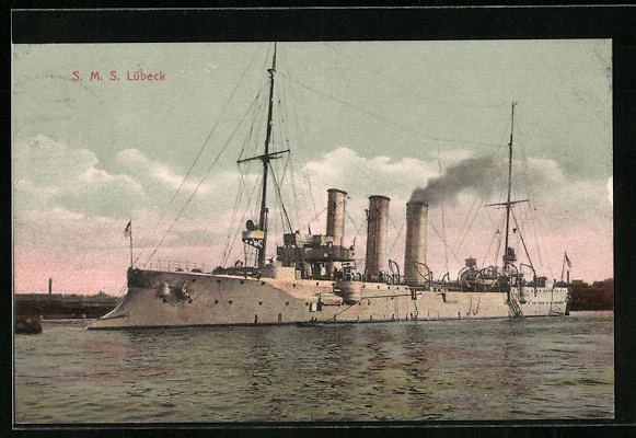AK KRIEGSSCHIFF SMS Lübeck heizt die Kessel an 1912 EUR 10,00 - PicClick DE