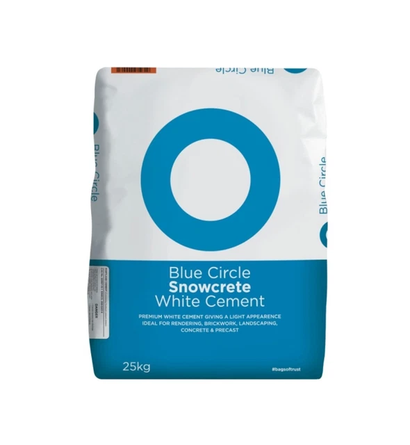 BLUE CIRCLE SNOWCRETE White Cement 25kg £618.72 - PicClick UK