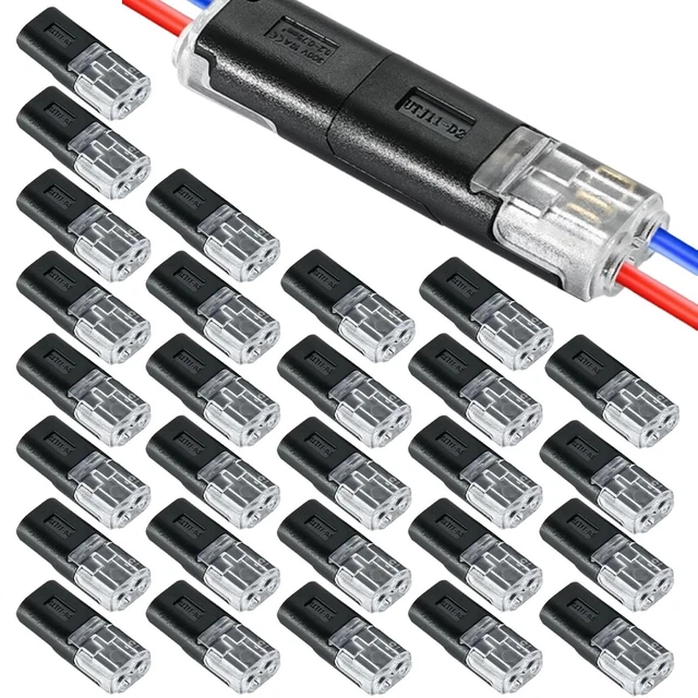 COMPACT 2 PIN LED Wire Connectors - 30 Pieces No Stripping Adapter LED ...