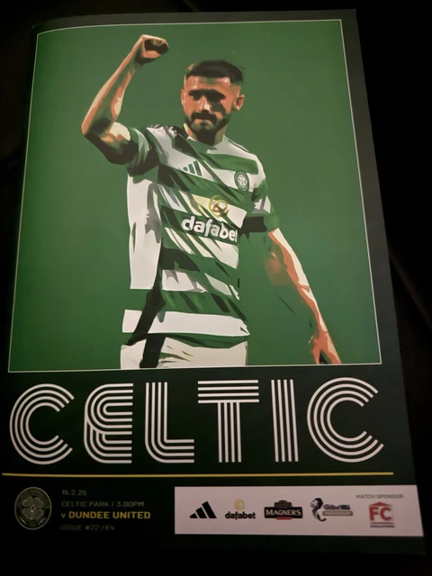 CELTIC V DUNDEE United - 15th February 2025 - Scottish Premiership £4. ...