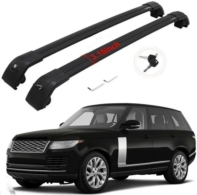 2P BLACK FOR Land Range Rover 2013-2022 Roof Rack Rail Cross bar ...