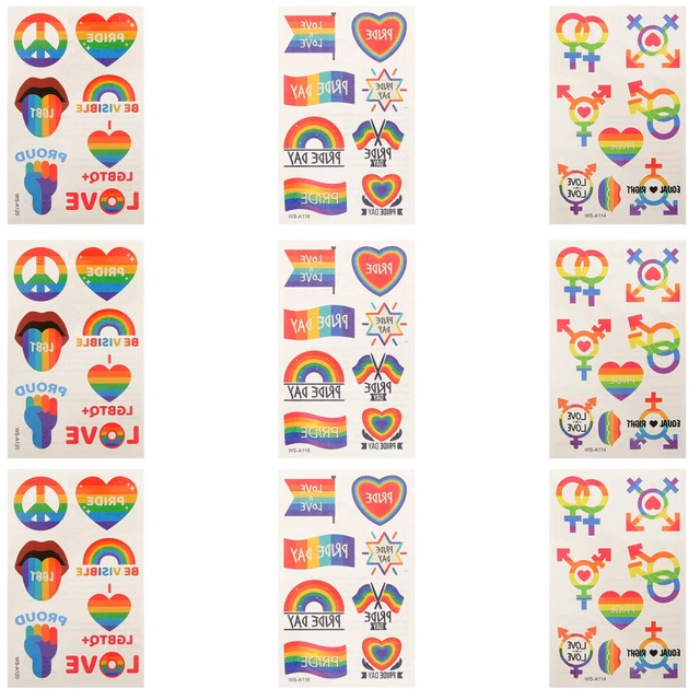 9 SHEETS TATOUAGE Arc En Ciel Stickers Arc-en-ciel Fille Autocollant ...