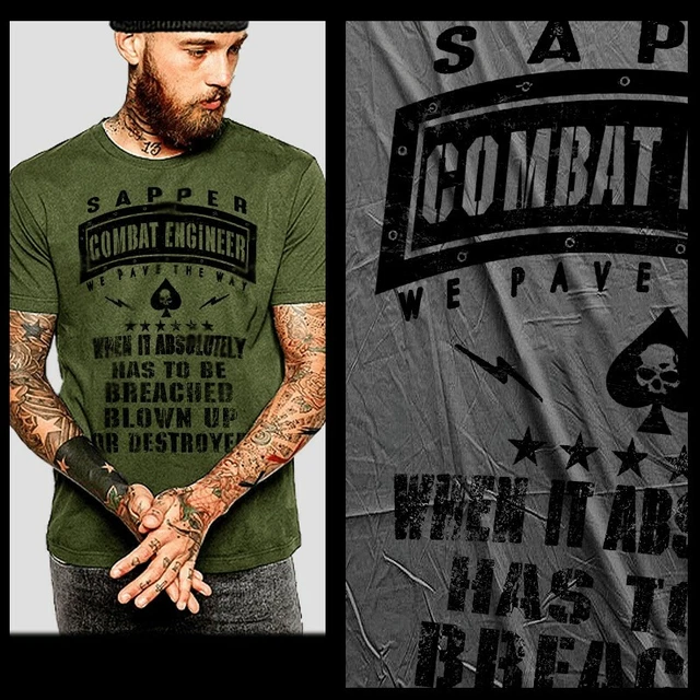 COMBAT ENGINEER T-SHIRT Army Sapper Military infantry Breach Blown XL ...
