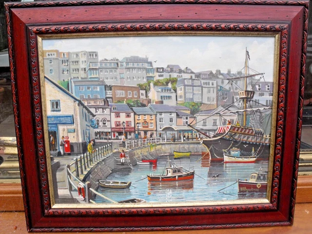 W. H. STOCKMAN - Original Acrylic Painting - Brixham Harbour. Devon. £ ...