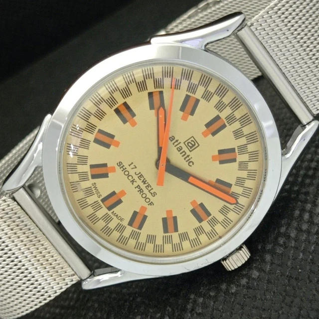 REFURBISHED WINDING SWISS MENS VINTAGE WRIST GOLDEN DIAL WATCH 587e ...