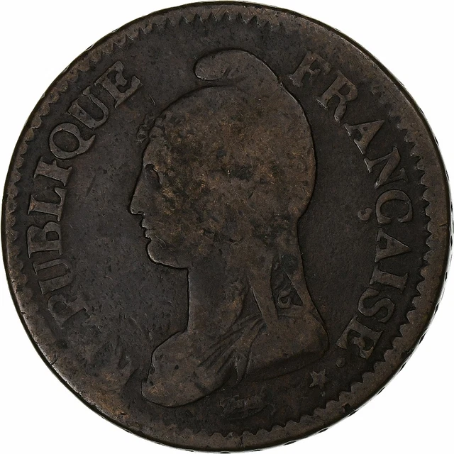 [#1307106] FRANCE, DECIME, Dupré, AN 8, Paris, Copper, VF, Gadoury:187 ...
