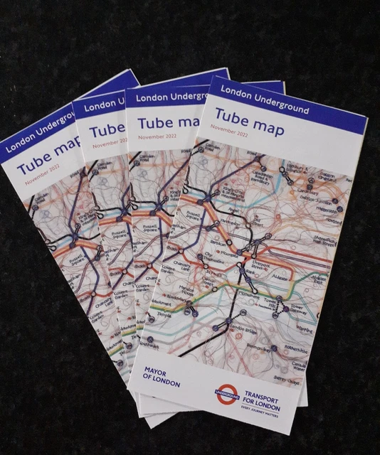 IN HAND! 4 PACK Tube Map NEW London Underground TFL NOVEMBER 2022 ...