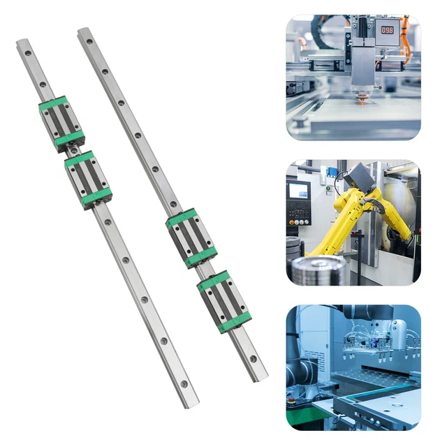 Linear Guide Rail 2 X HGR 20-200mm Linear Slide Rail + 4 X Bearing ...
