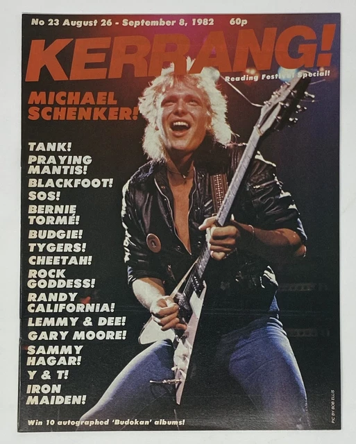 VINTAGE KERRANG! 80S Metal Magazine August No. 23 60p Michael Schenker ...