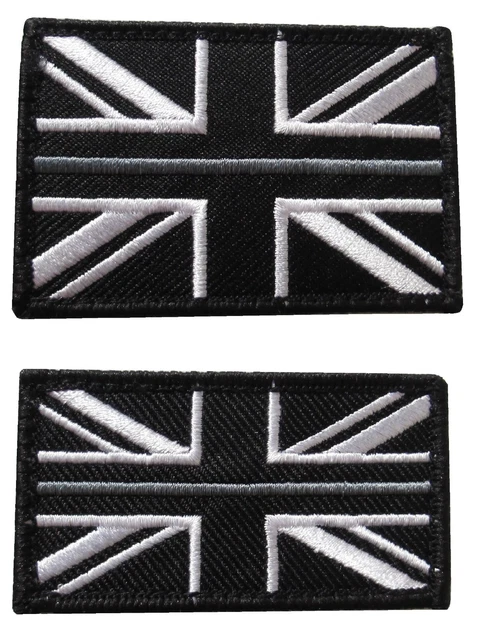 THIN GREY LINE HM Prison Service Union Jack Badge Patch TRF HMP Hook ...