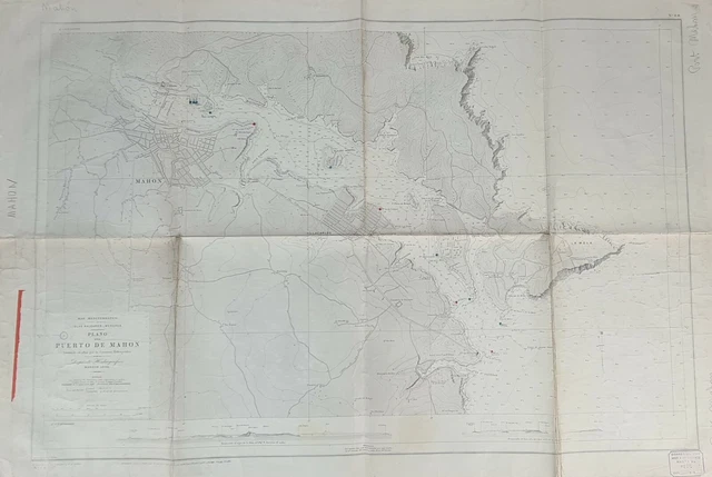 COASTAL MAP. PORT Of Mahon. The Balearic Islands. Mediterranean Sea ...