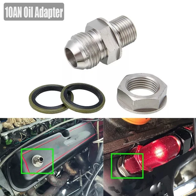 10AN TURBO OIL Pan/Oil sump Return Drain Plug Adapter Bung Fitting No ...