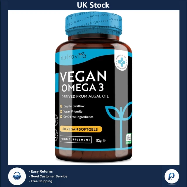 SUSTAINABLE OMEGA 3 Softgels - 2000mg Formula from Algal Oil - 60 Count ...